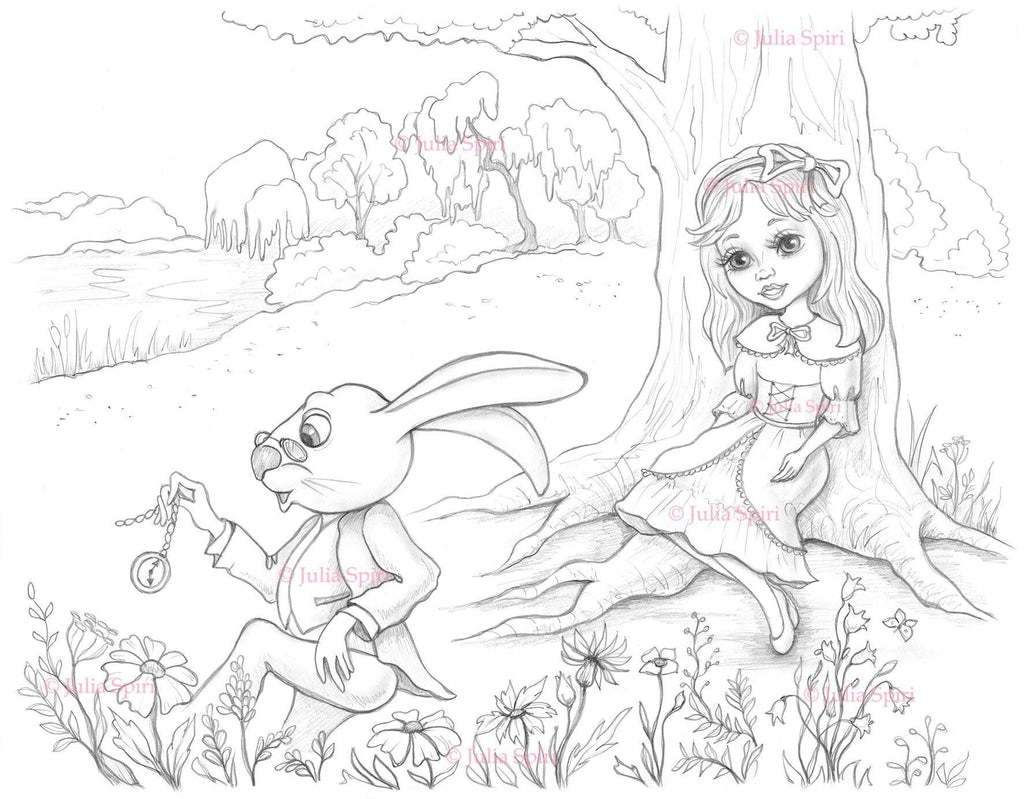 coloring pages of alice in wonderland