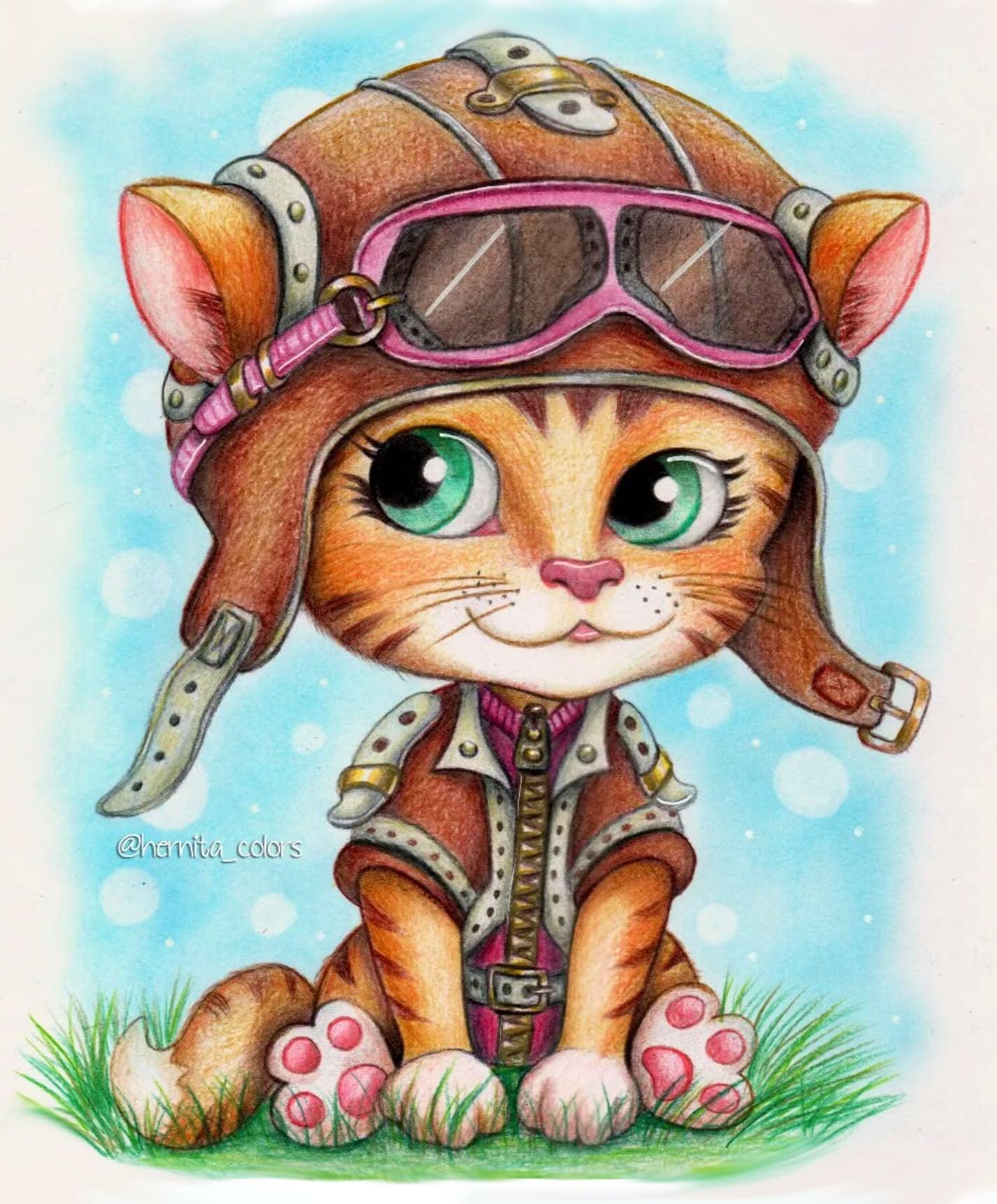 fantasy cat coloring pages