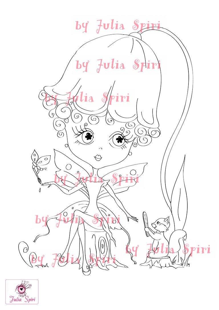 Coloring page, Fairy Forest Dweller. Forest hairdressing – The Art of ...